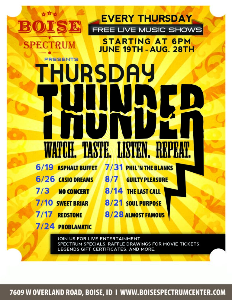 Thursday Thunder 2025 Line Up – Boise Spectrum Center